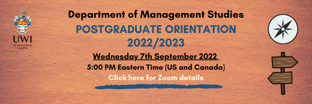 Postgraduate Orientation | Department of Management Studies