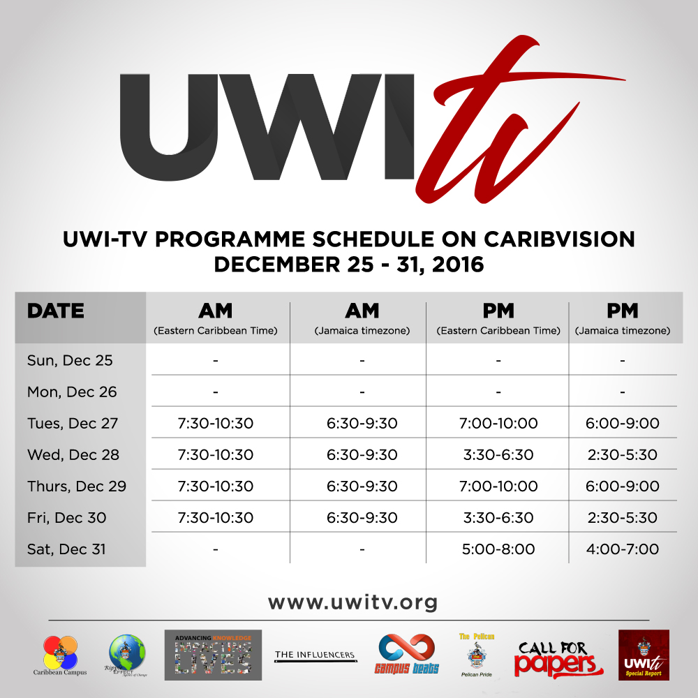 Check out UWI-TV’s channel listing and times for programmes scheduled ...